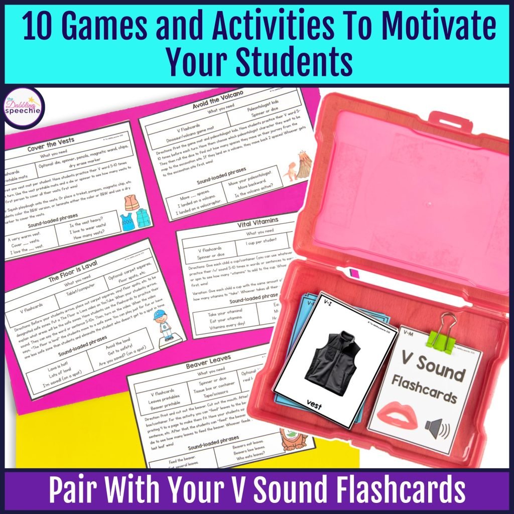 V Articulation Flashcards and Games Initial, Medial & Final V Sound ...