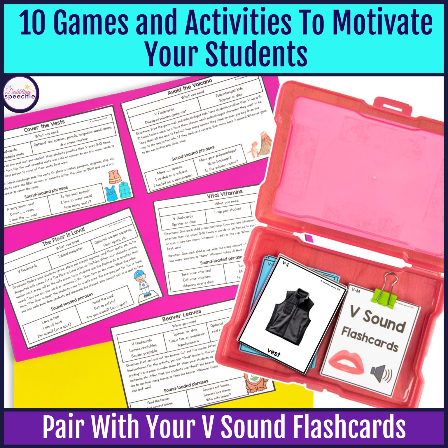 V Articulation Flashcards and Games Initial, Medial & Final V Sound ...
