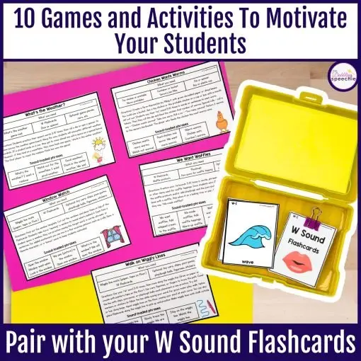 W Articulation Flashcards for Speech Therapy W/ Real Photos & 10 Games ...