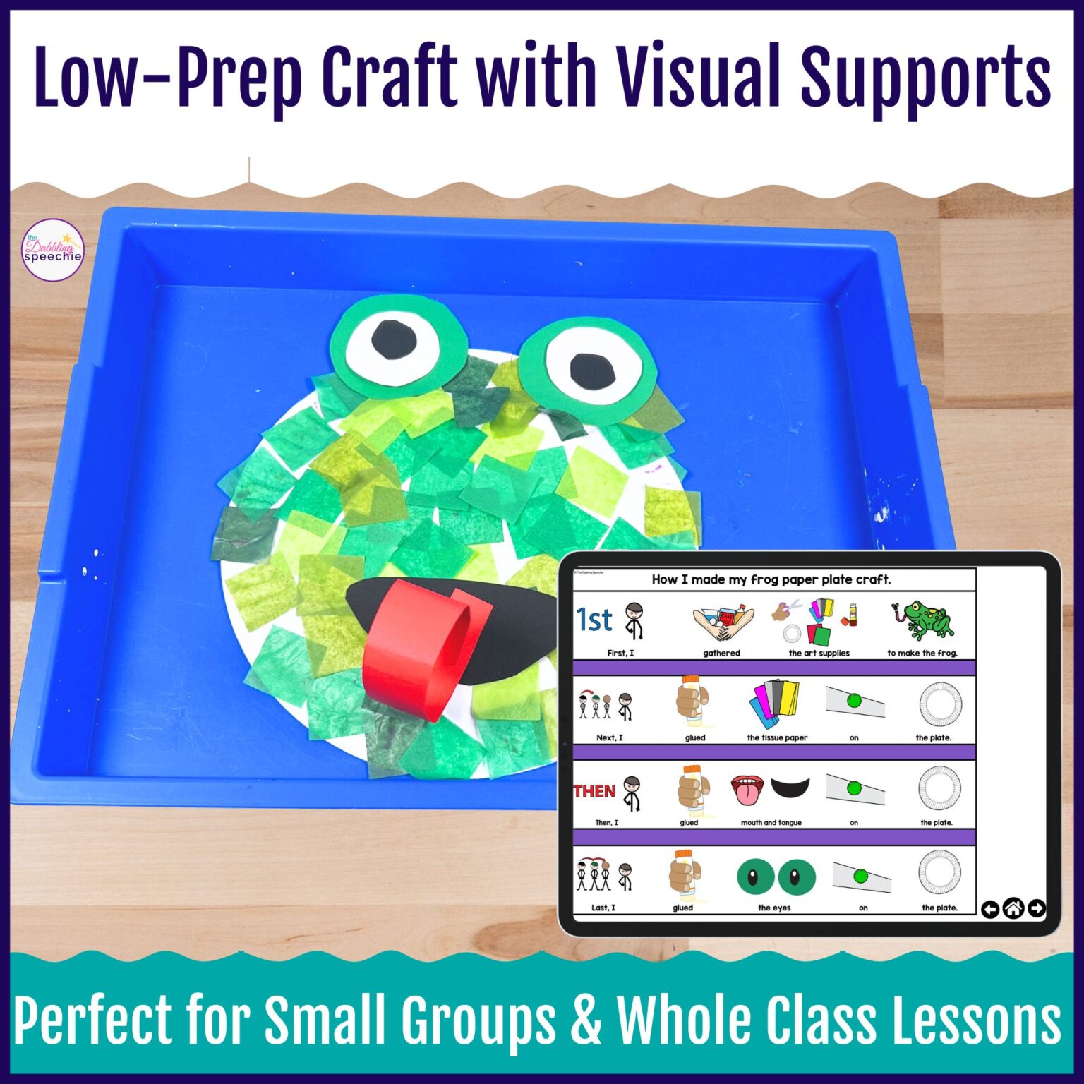 Frog Paper Plate Craft Visual Supports Lesson Plan Spring Speech ...