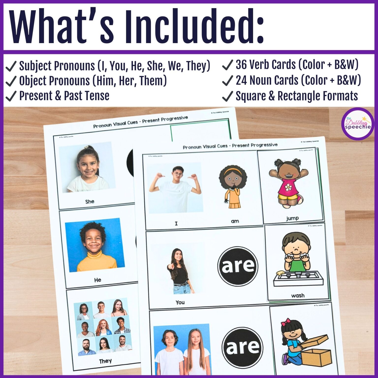Pronouns Speech Therapy Visuals Subject & Object He, She, They Sentence ...