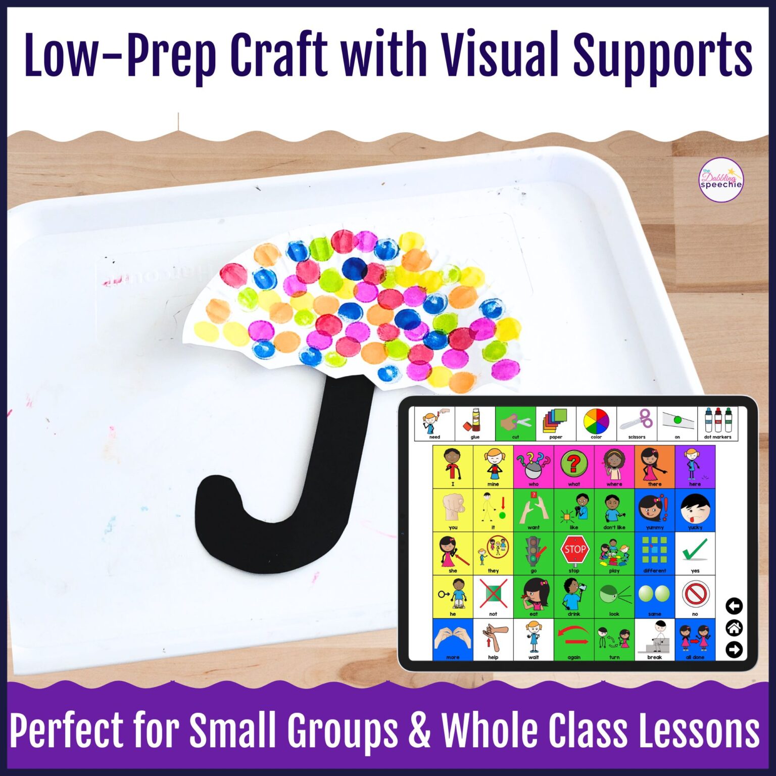 Umbrella Rain Craft for Speech Therapy Weather Visual Craft & Spring ...